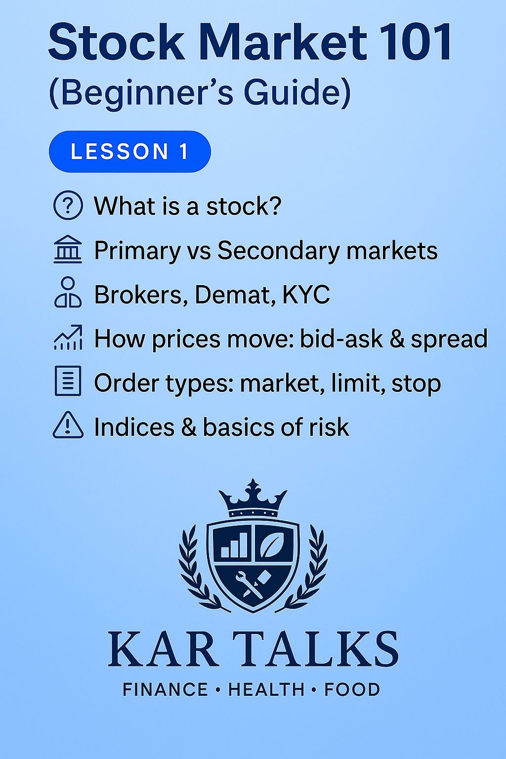 Stock Market 101: Learn Stocks from Zero - KARTALKS.COM